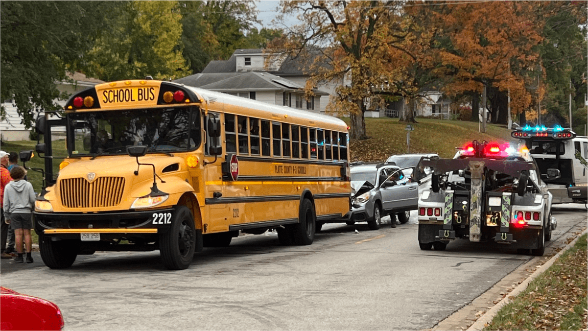 School bus rear-ended